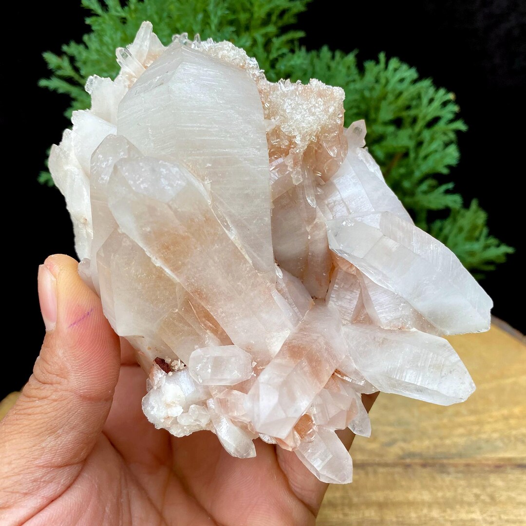 Natural Pink Quartz Cluster – Himalayan Samadhi Crystal, Meditation ...