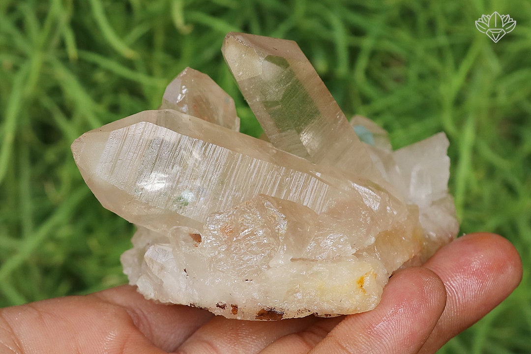 White Samadhi Quartz Crystal Stone Rough, 275gm Beautiful Multi Point ...