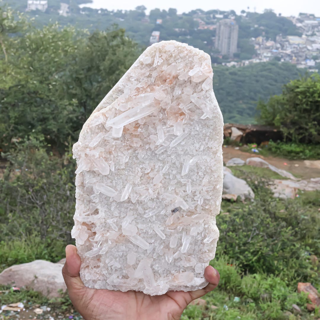 Himalayan Pink Quartz Cluster: Heart Chakra Healing Crystal Decor - Etsy