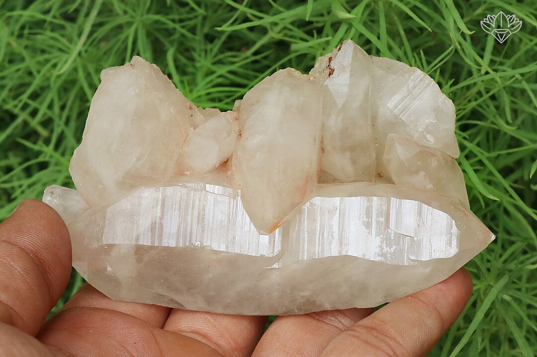Natural White Samadhi Quartz Cluster Stone Rough 225gm Beautiful Multi ...