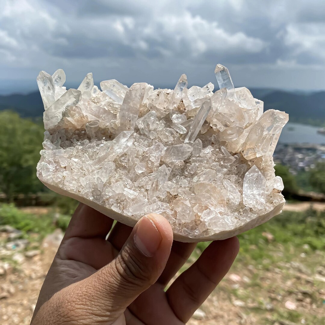 Natural Himalayan Pink Quartz Cluster 698g Raw Crystal Points - Etsy