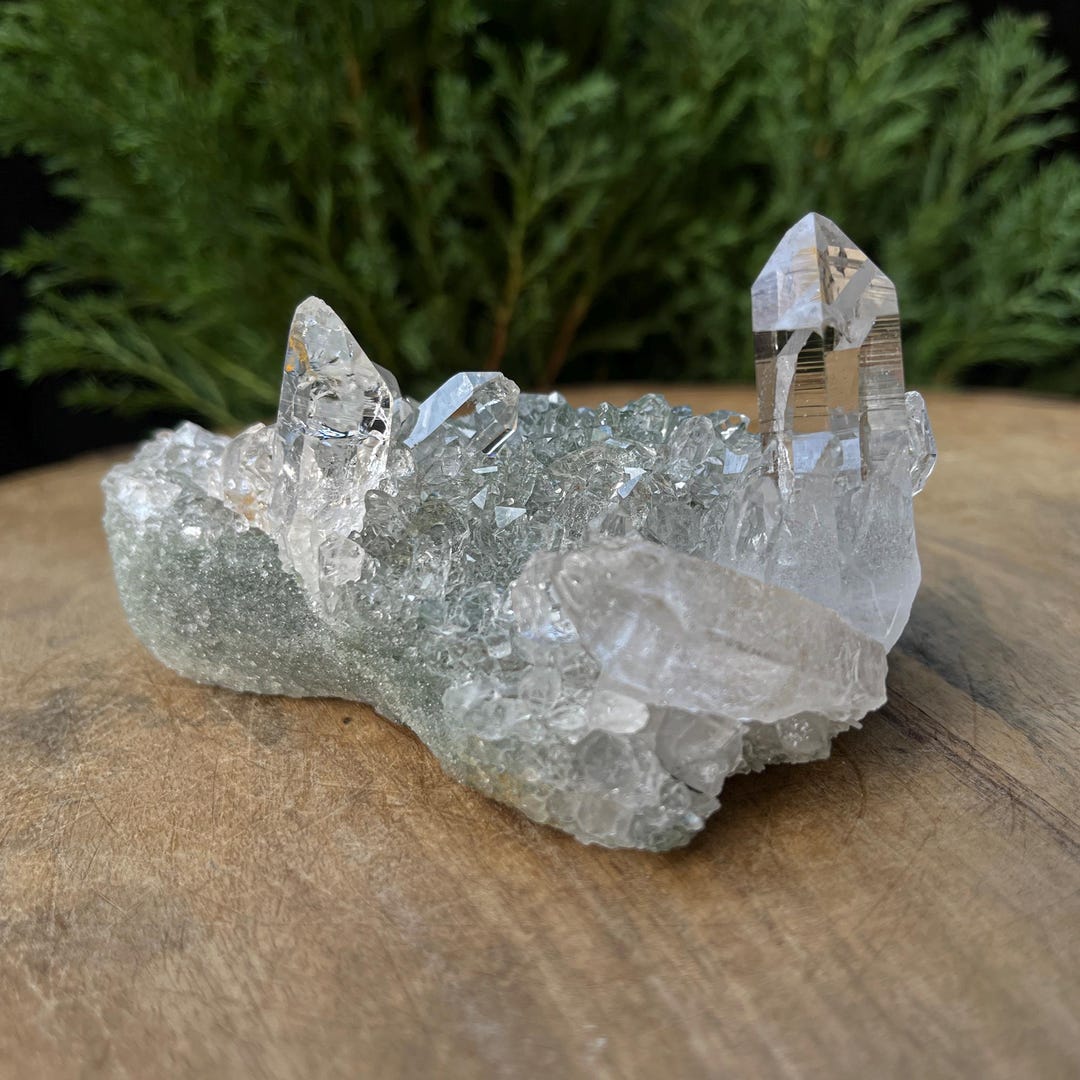 Natural Green Chlorite in Quartz – 200g Raw Manihar Quartz Crystal ...