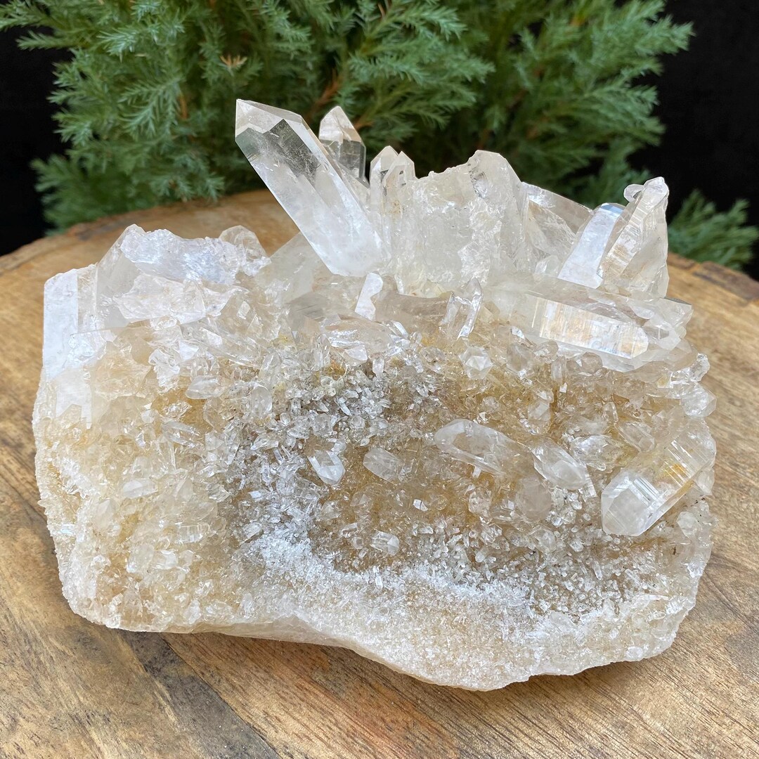 Golden Healer Quartz Crystal Cluster, Indian Mineral Specimen (1.015kg ...