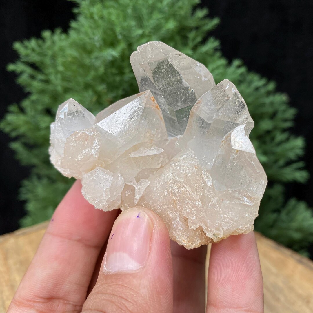 Natural Twin Point Crystal White Samadhi Quartz Rough, 140gm Minerals ...