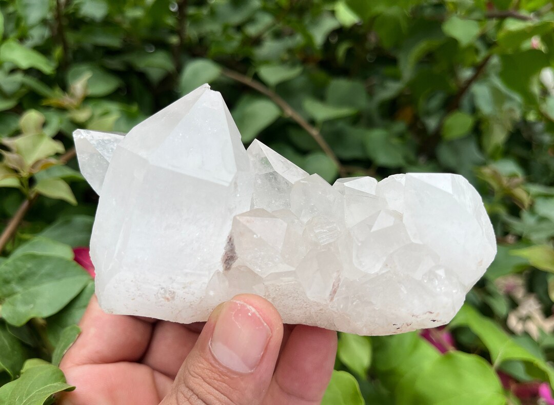 340gm Pointed White Quartz Cluster Rough, Unique Point Quartz Crystal ...