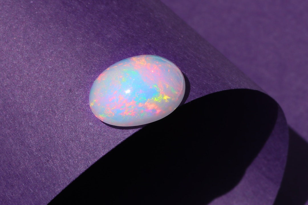 Natural 2.66 Cts Black Ethiopian Opal Gemstone/ Opal Cabochon/ Opal ...