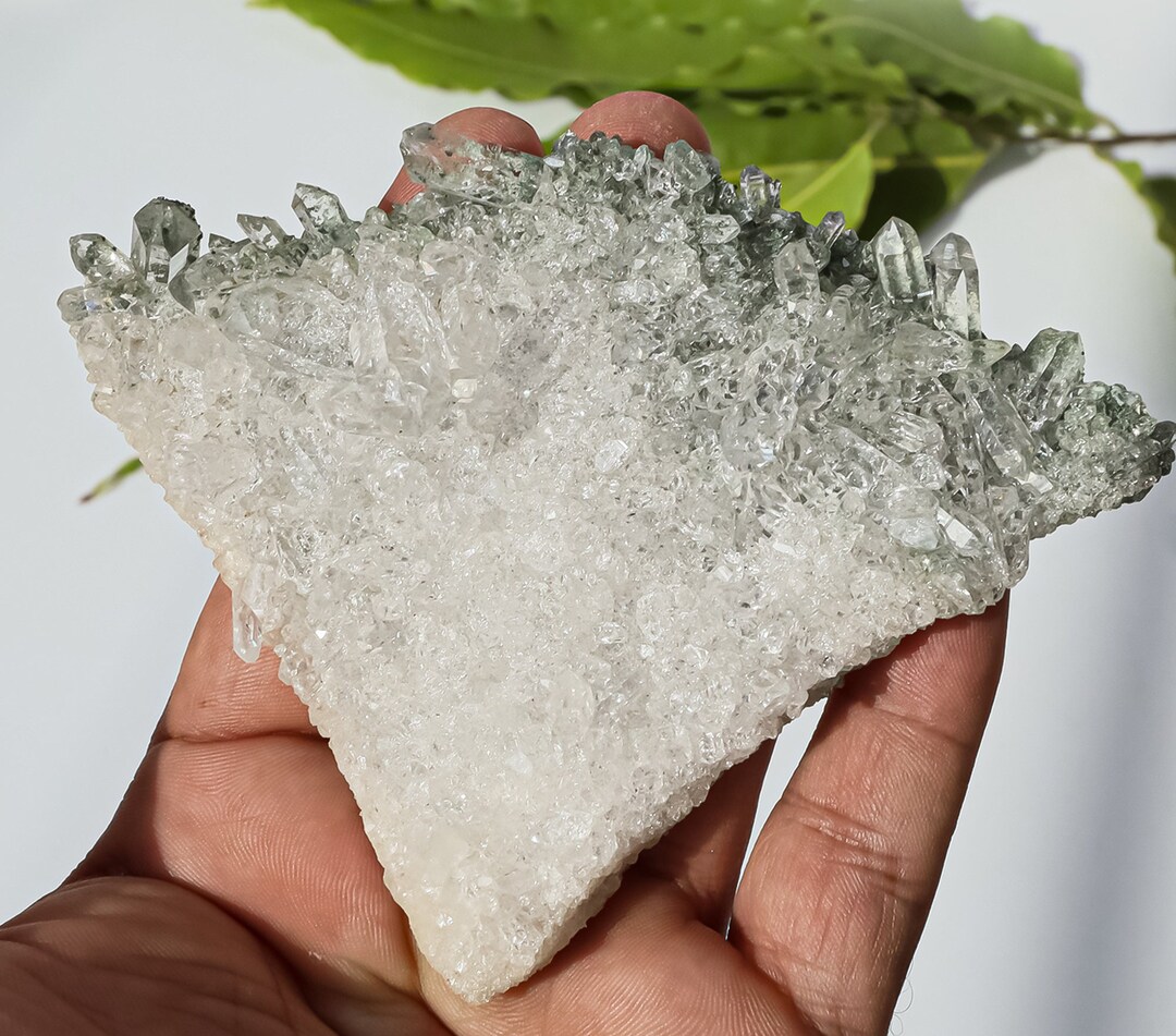 Natural Multi Point Green Chlorite Quartz Crystal Rough, 125gm India ...