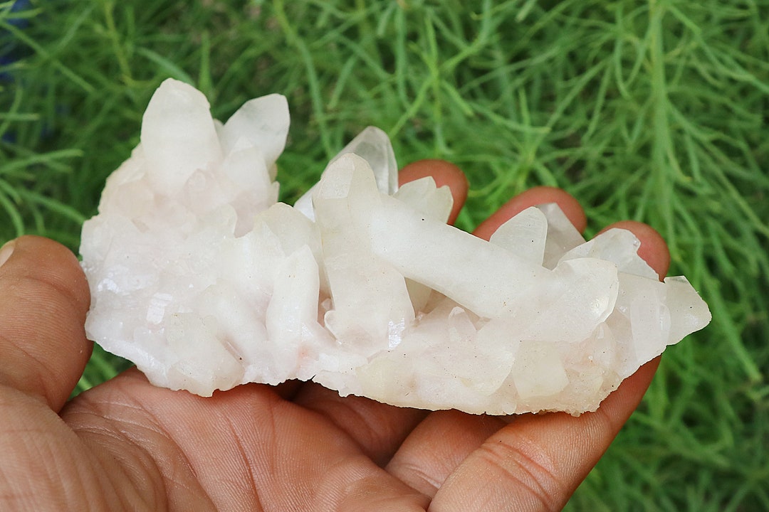 Amazing White Samadhi Quartz Cluster Stone Rough 209gm Beautiful Multi ...