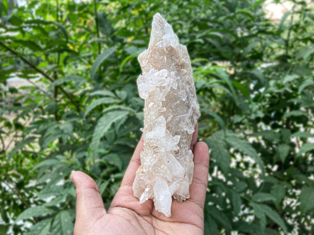 Amazing White Samadhi Quartz Cluster Stone Rough 363gm Beautiful Multi ...