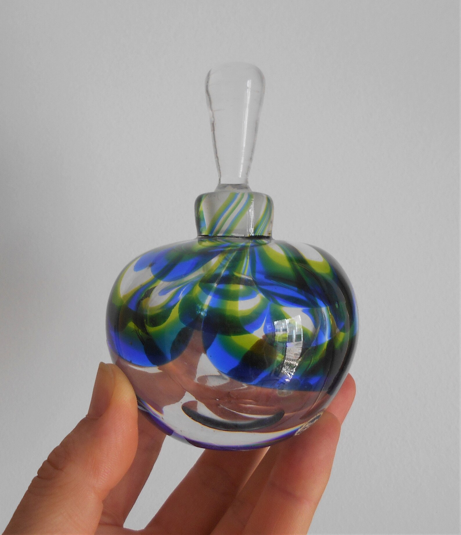 KOSTA Swedish Art Glass Perfume Bottle With Stopper Hand Blown - Etsy
