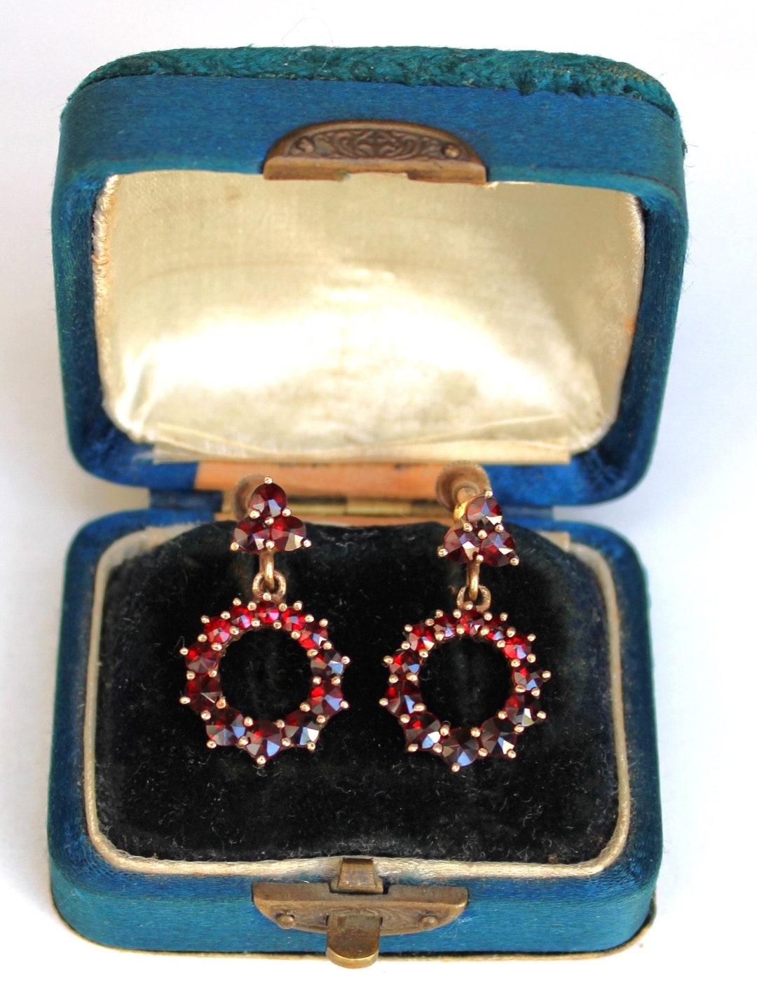 Vintage Garnet Gemstone Screw Back Earrings Bohemian Jewelry - Etsy