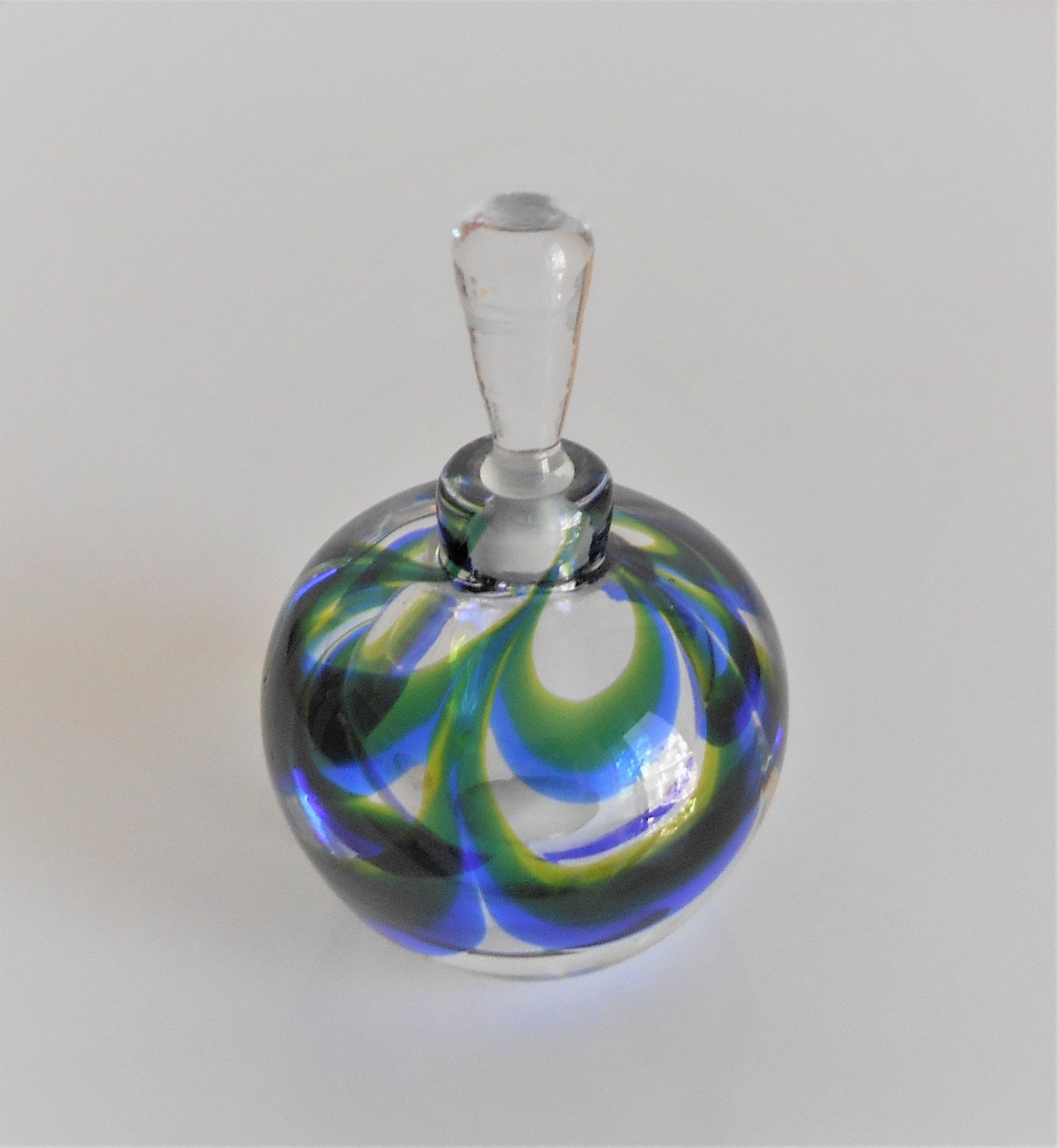 KOSTA Swedish Art Glass Perfume Bottle With Stopper Hand Blown - Etsy