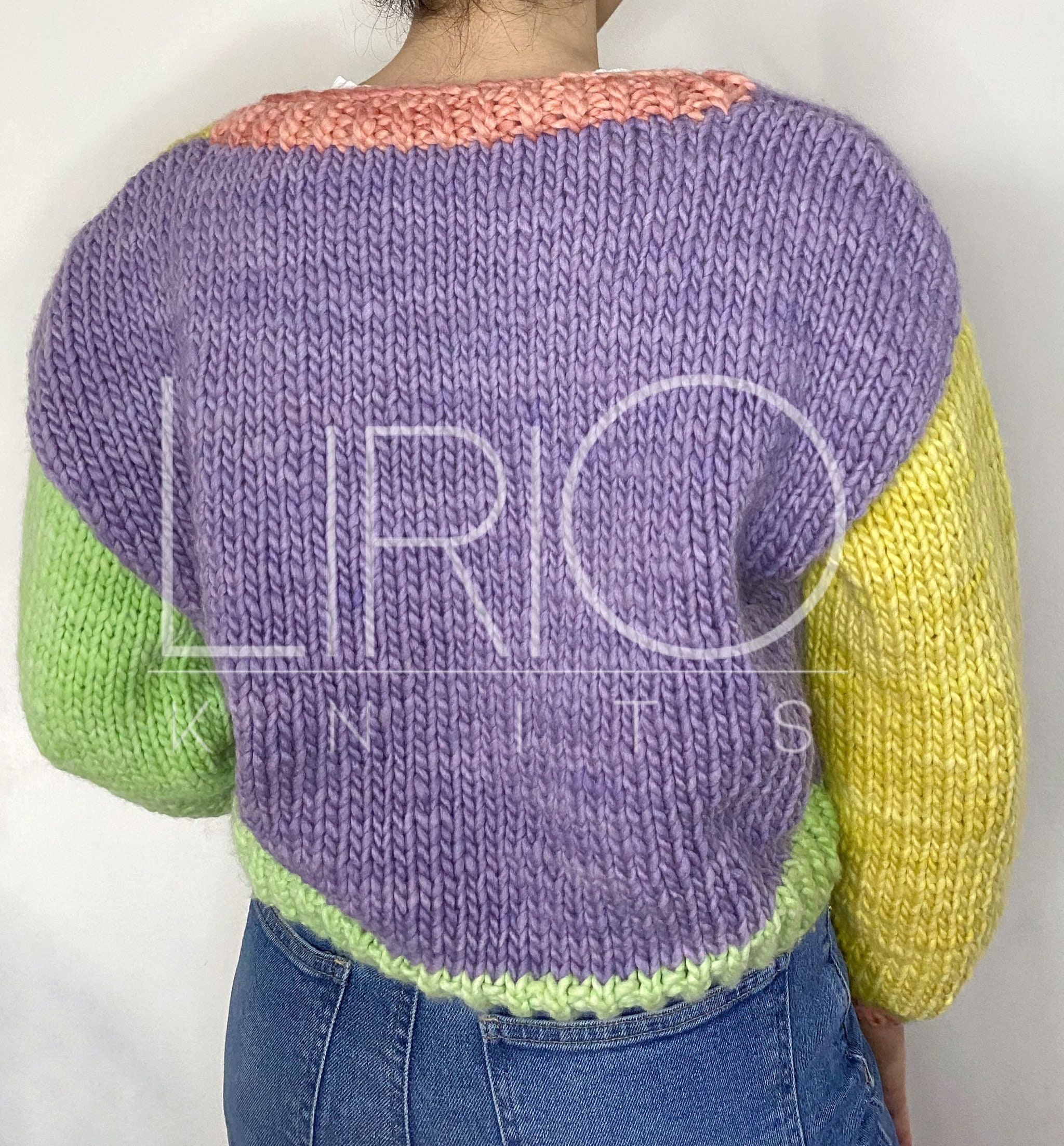 Knitting Pattern (eng/esp) | Miss Match Chunky Cardigan | Beginner ...