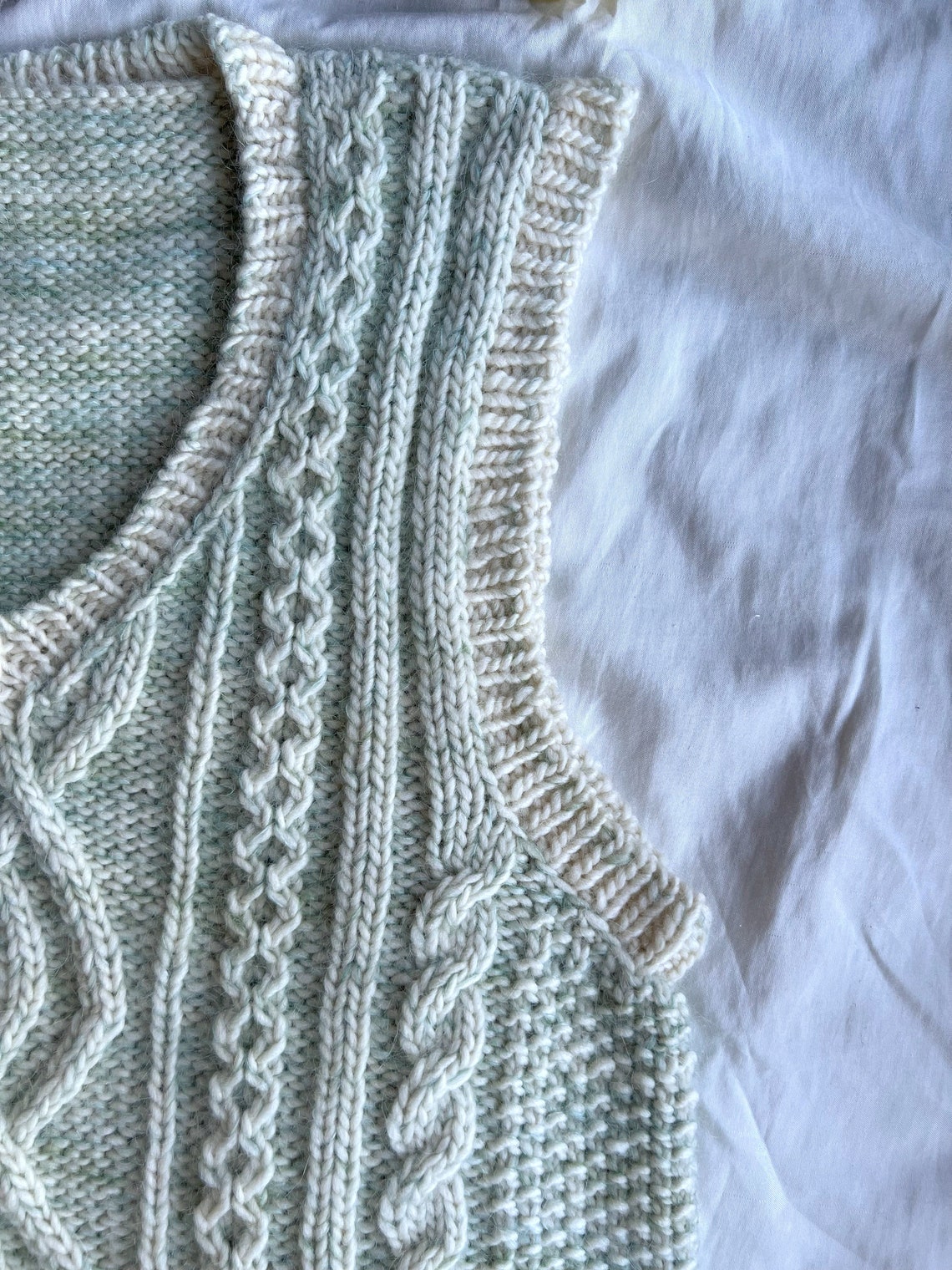 Knitting Pattern eng/esp Sage Vest Advanced Beginner/ - Etsy