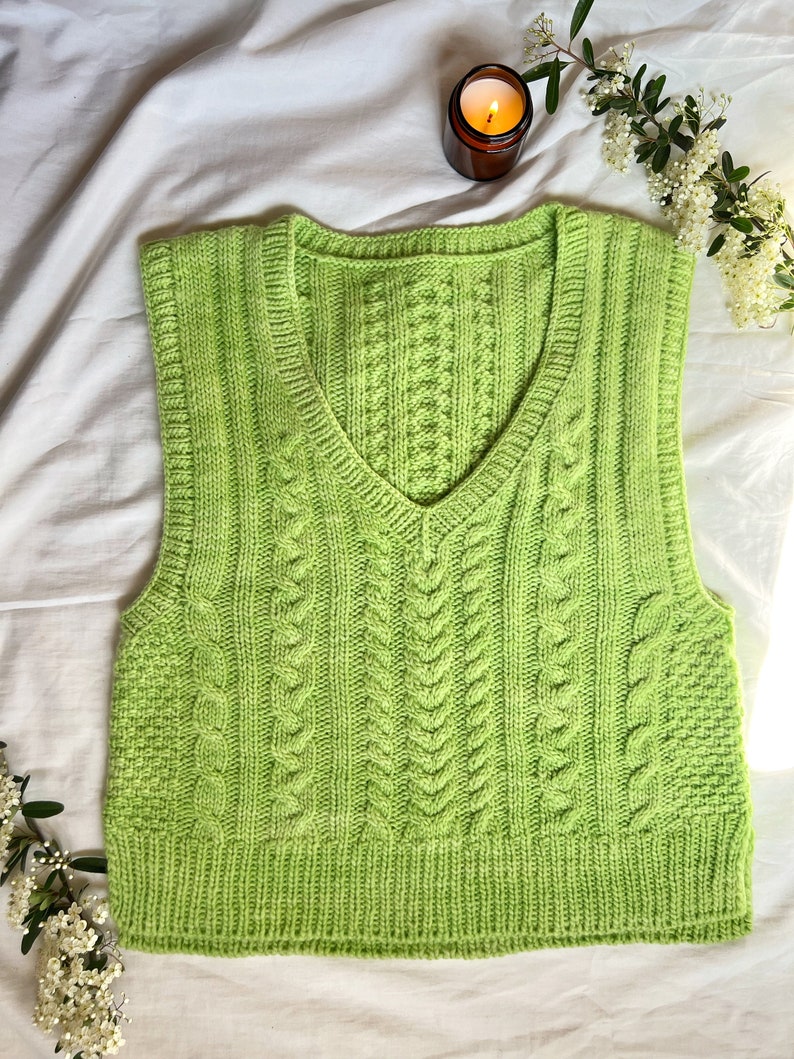 Knitting Pattern eng/esp Wasabi Vest Advanced Beginner/ Intermediate ...
