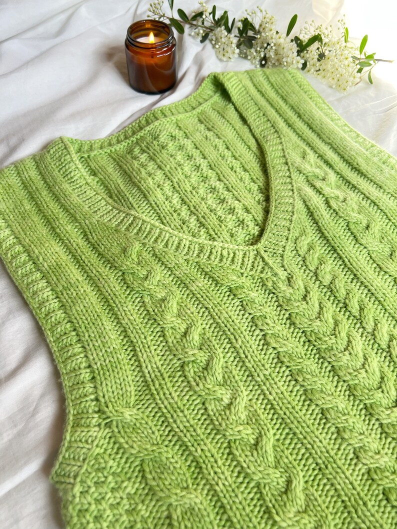Knitting Pattern eng/esp Wasabi Vest Advanced Beginner/ Intermediate ...