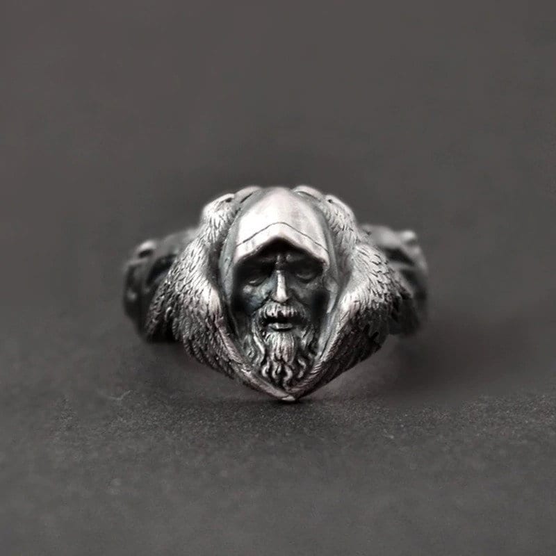 Viking Ring Norse Mythology Odin Raven Rings Mens Viking Wolf - Etsy