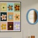 Floral Checkerboard Poster - Trendy Poster - Eclectic Wall Art - Groovy ...