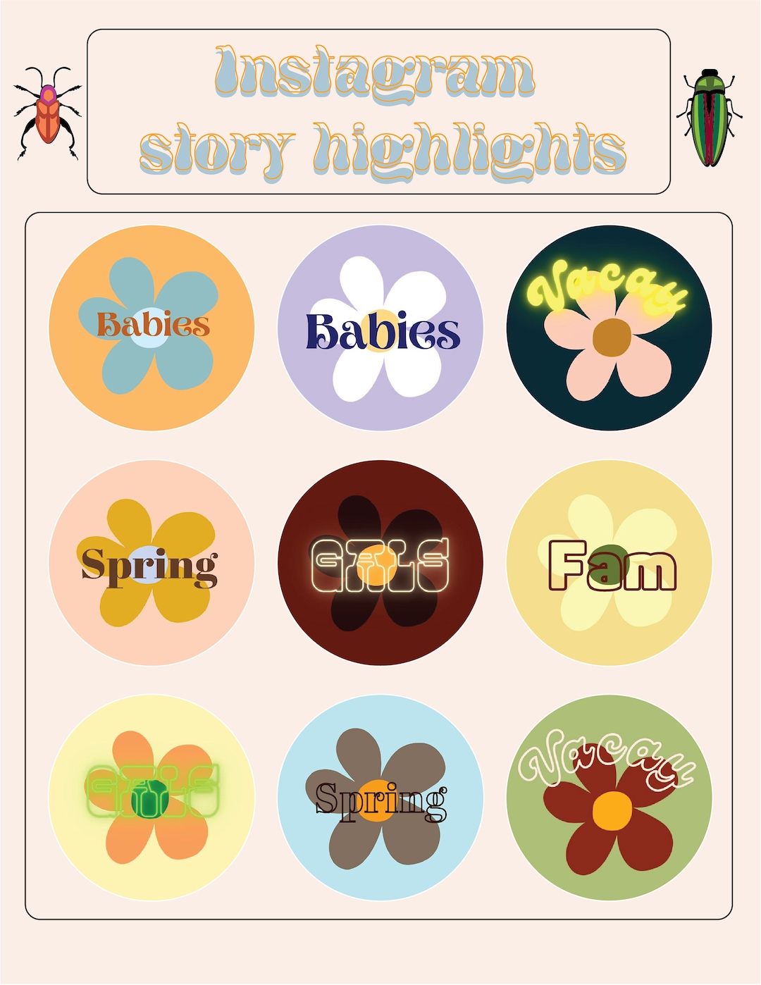 Floral Instagram Highlight Template - Instagram Highlight Ideas ...