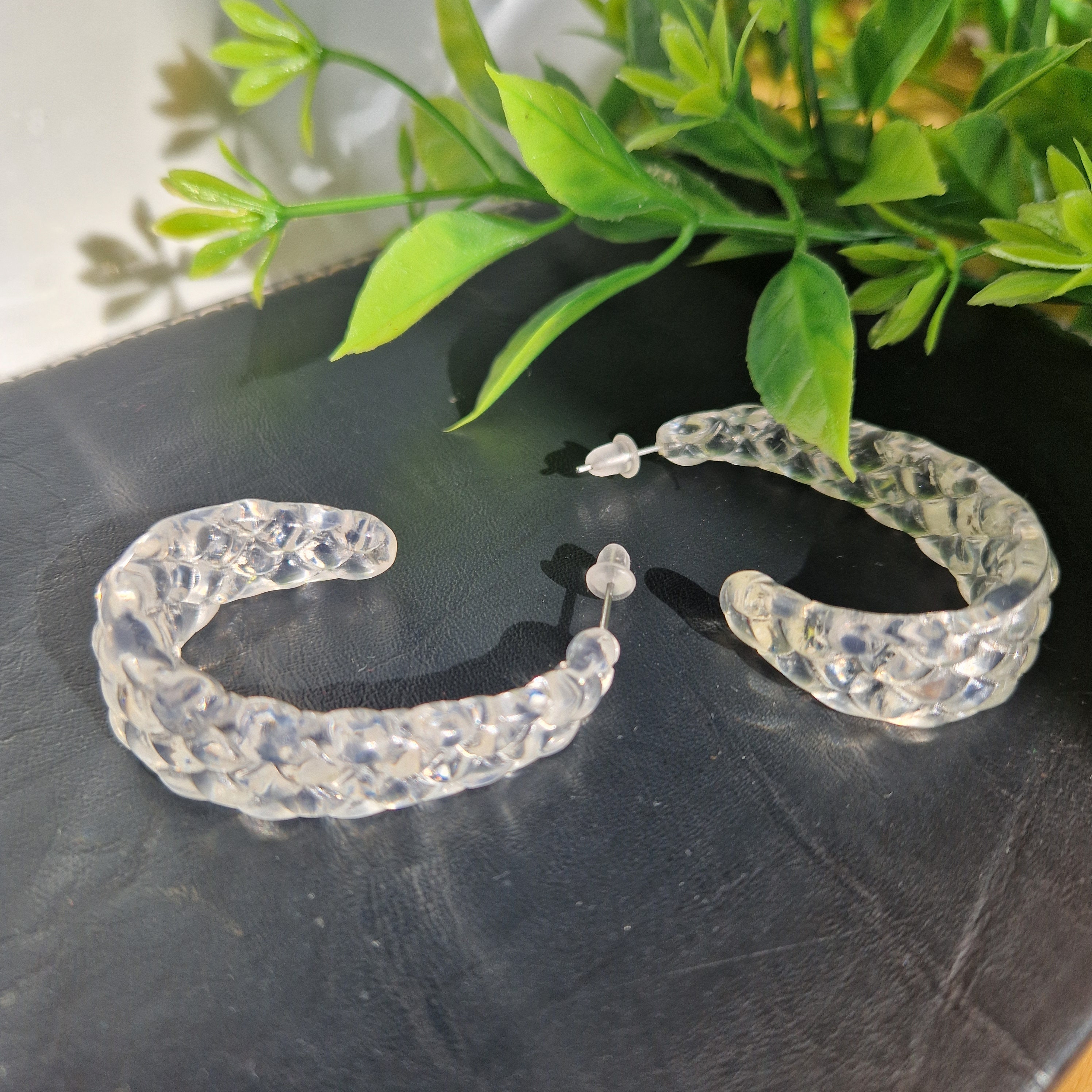 Clear Jelly Hoop Earrings, See Through Hoops, Transparent Earrings ...