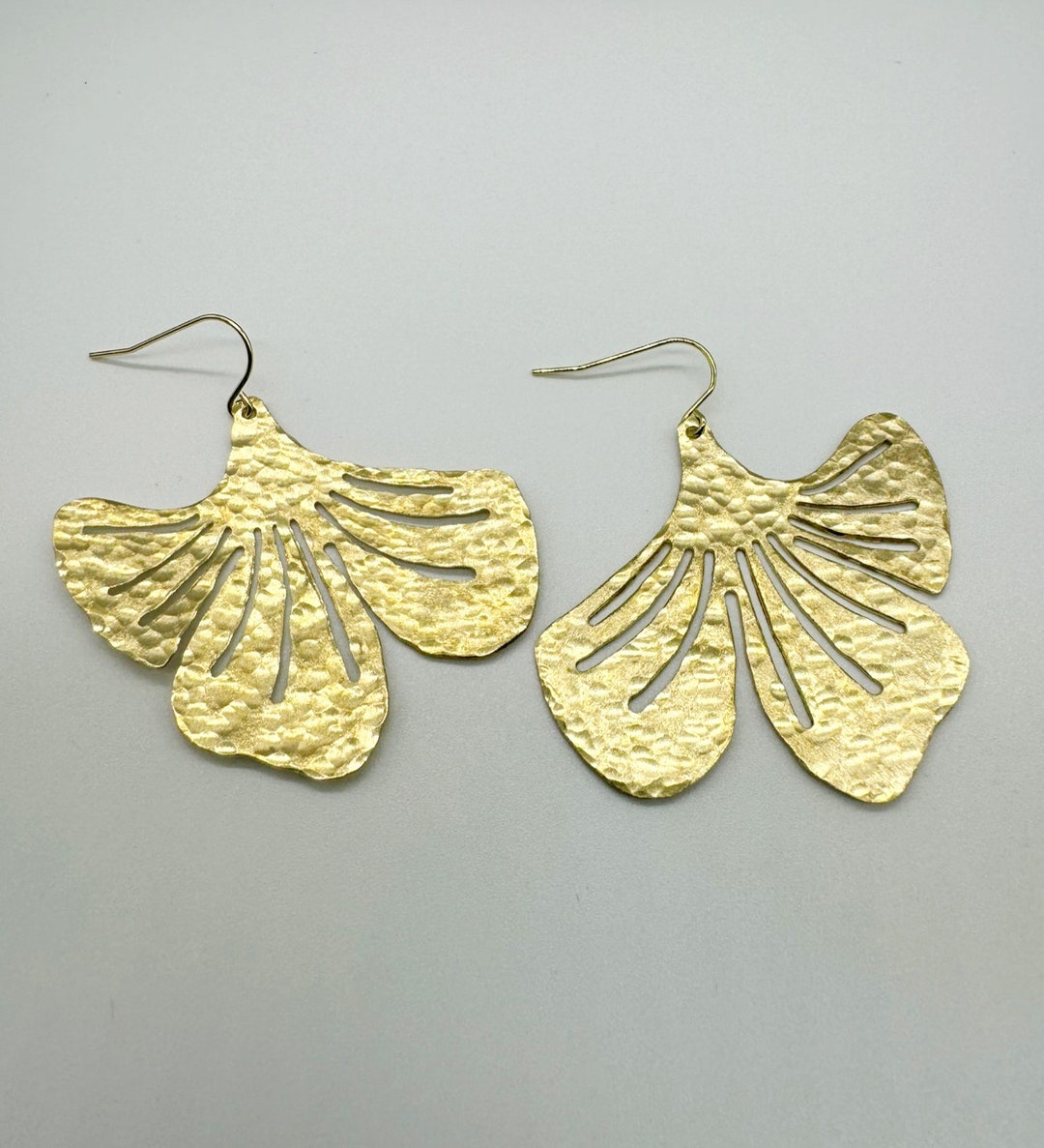 GINKGO Leaf Earrings Biloba Gold Ginkgo Earrings Boho Leaves Earrings ...