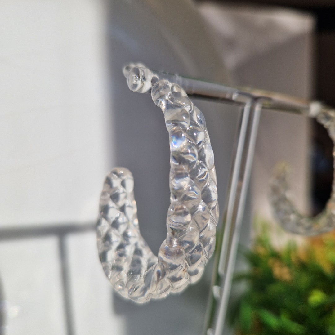 Clear Jelly Hoop Earrings, See Through Hoops, Transparent Earrings ...