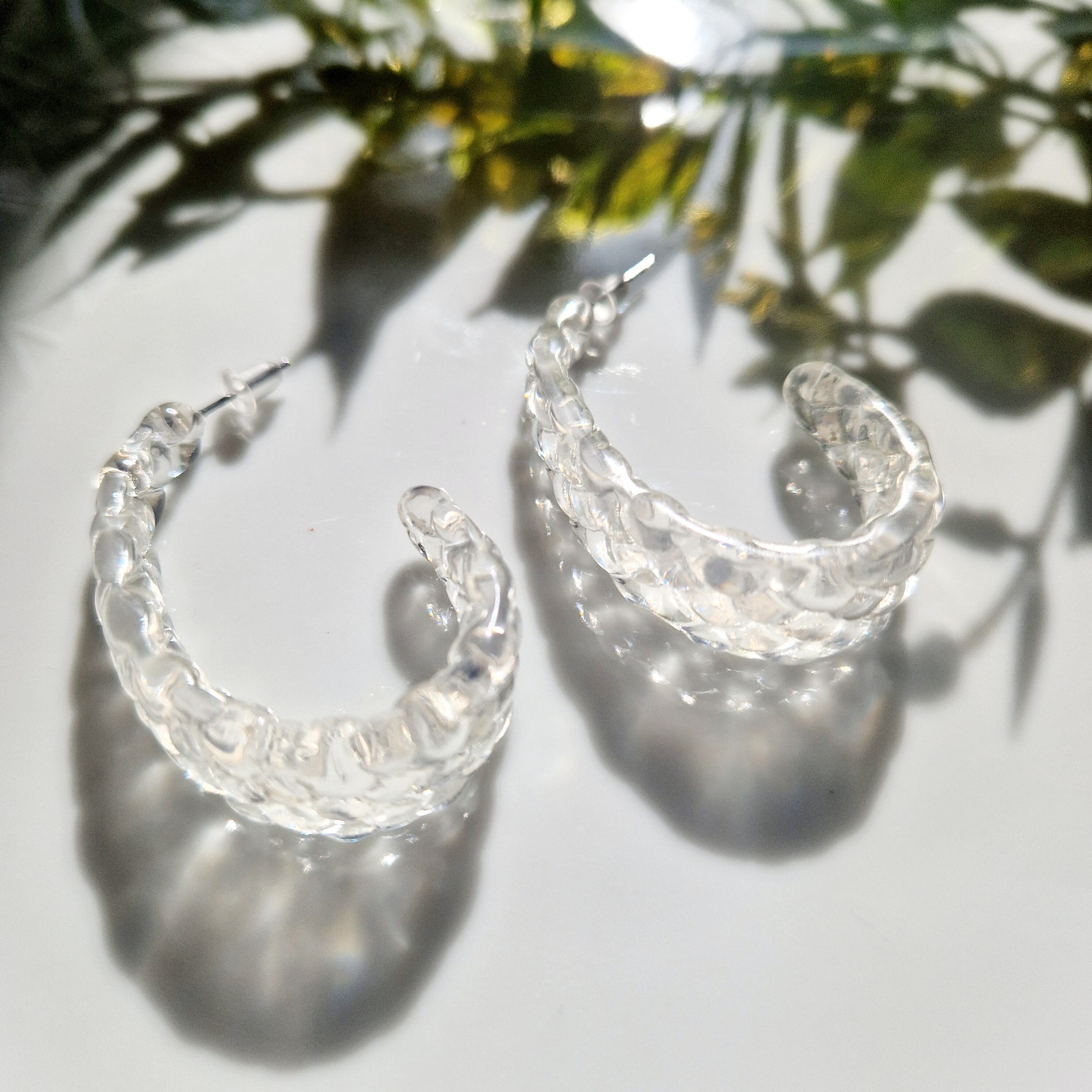 Clear Jelly Hoop Earrings, See Through Hoops, Transparent Earrings ...