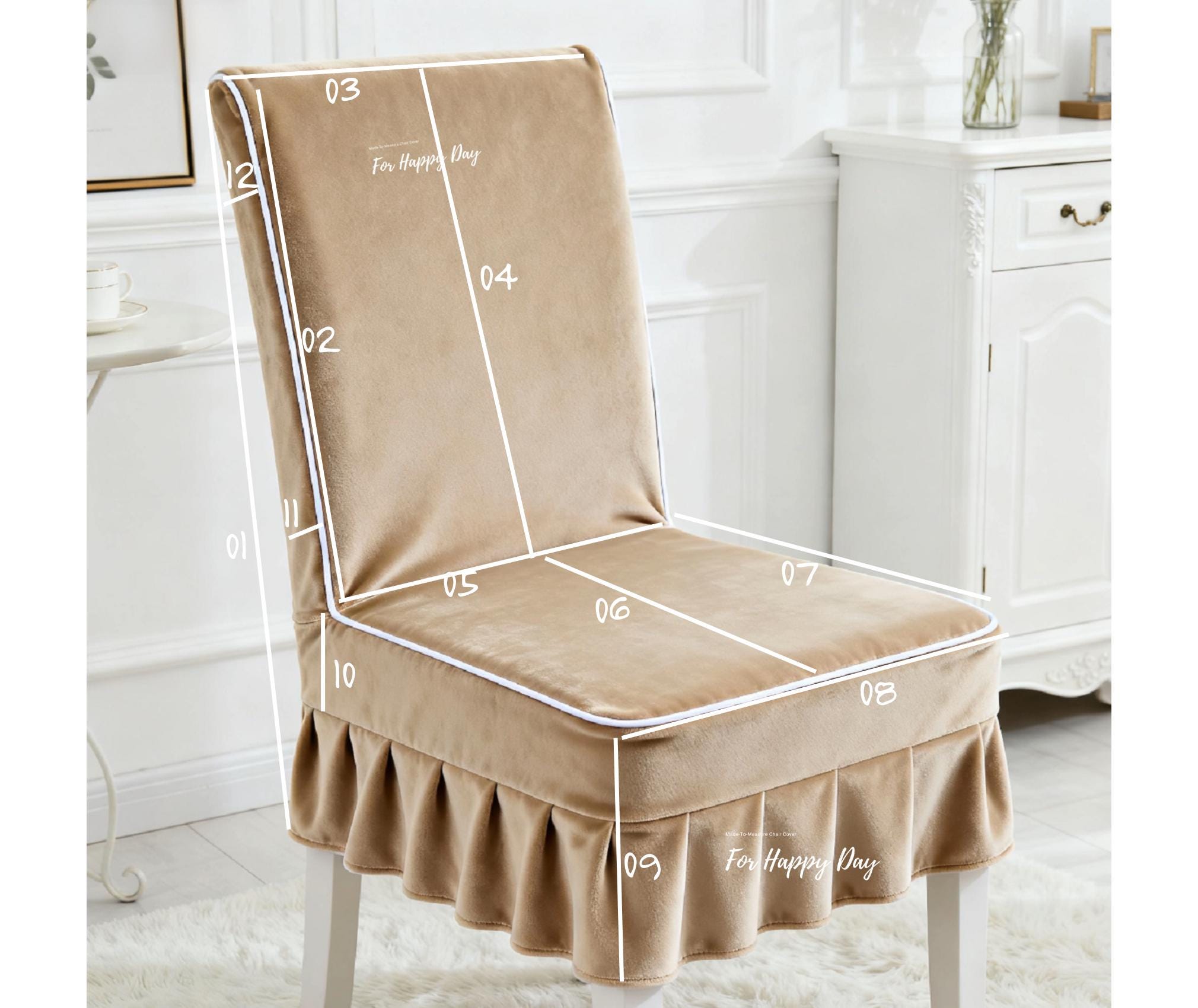 Dining Chair Slipcover -stretch Velvet Chair Cover - High Back Chair ...