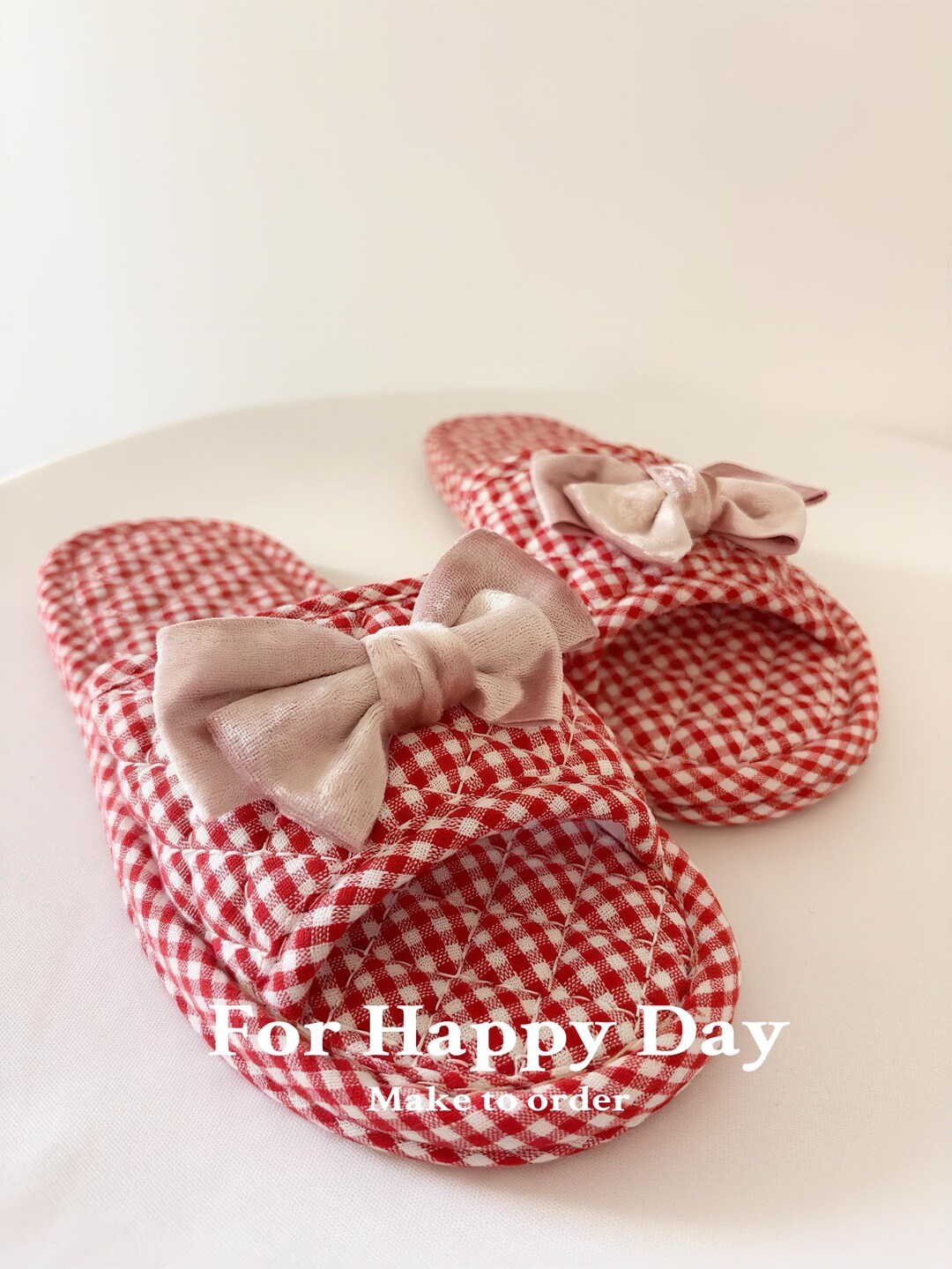 Wedding Slipper/ Bow Slipper for Wedding / Women Slipper With Bow ...
