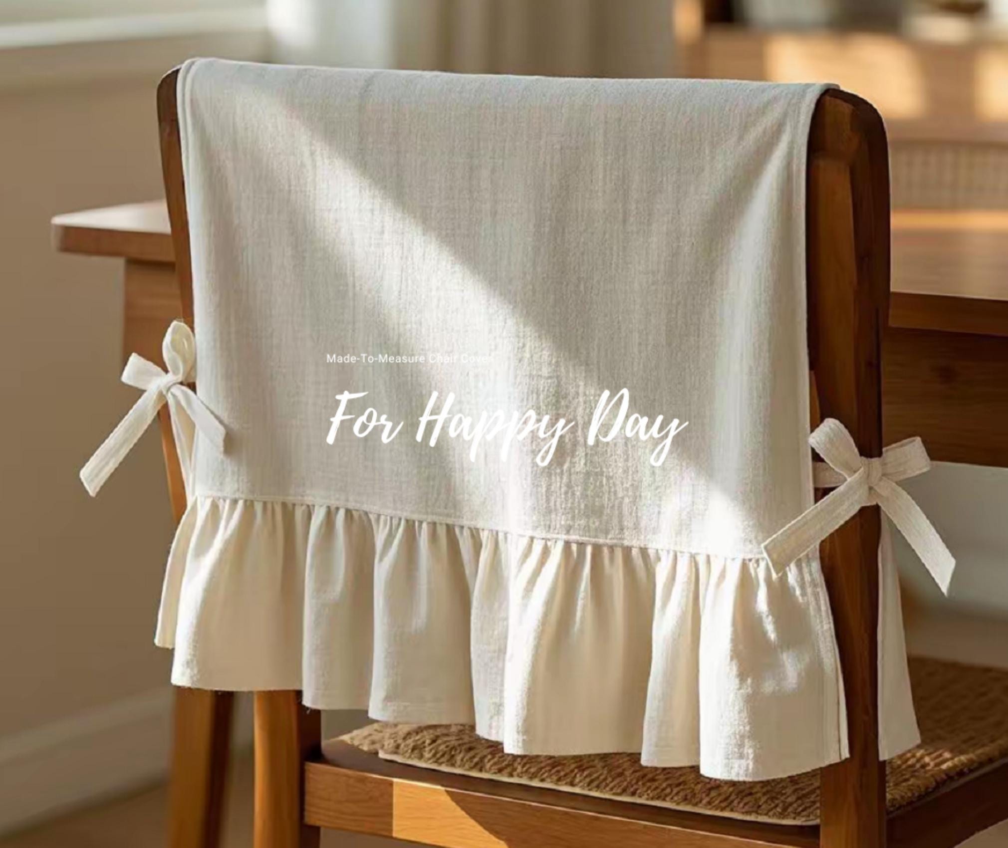 Customized Chair Back Cover - Pure Cotton Ruffle Chair Cover - Cotton ...