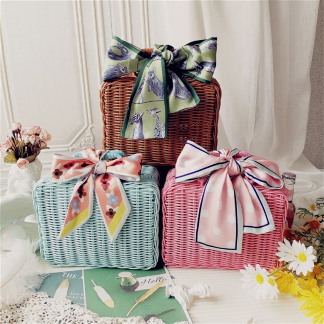 Multi-color Empty Basket With Ribbon, Wedding Gift Basket for ...