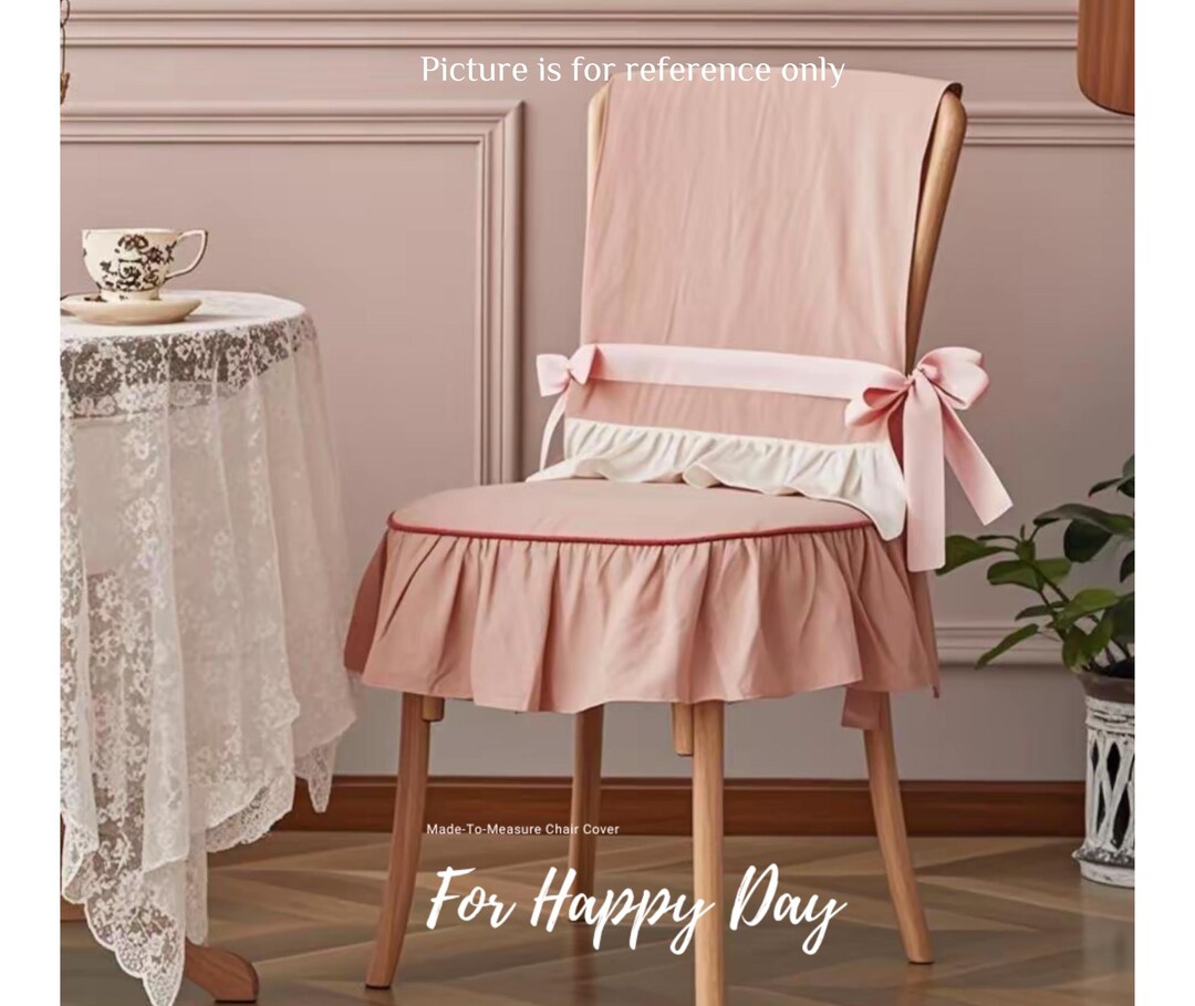 Ruffled Wash Linen Chair Cover – Custom Slipcover Set - Etsy