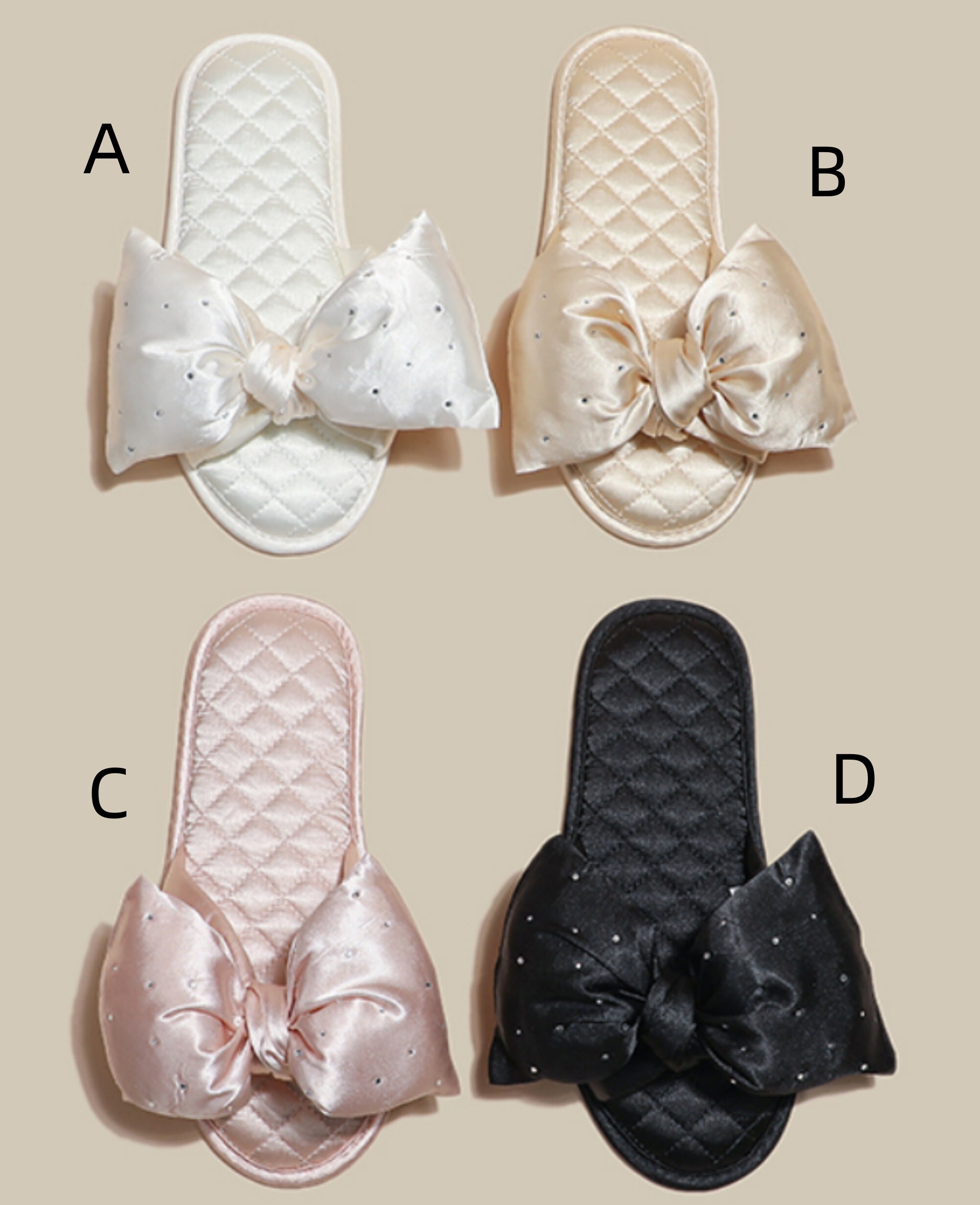 Bow Tie Indoor Slippers / Luxury French Silk Slippers / Home Office ...