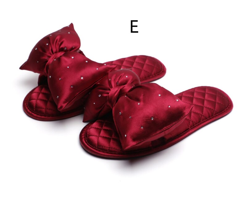 Bow Tie Indoor Slippers / Luxury French Silk Slippers / Home Office ...