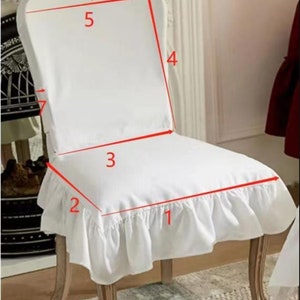 Custom Cotton Linen Ruffle Chair Cover - Oval Back Slipcover - Etsy