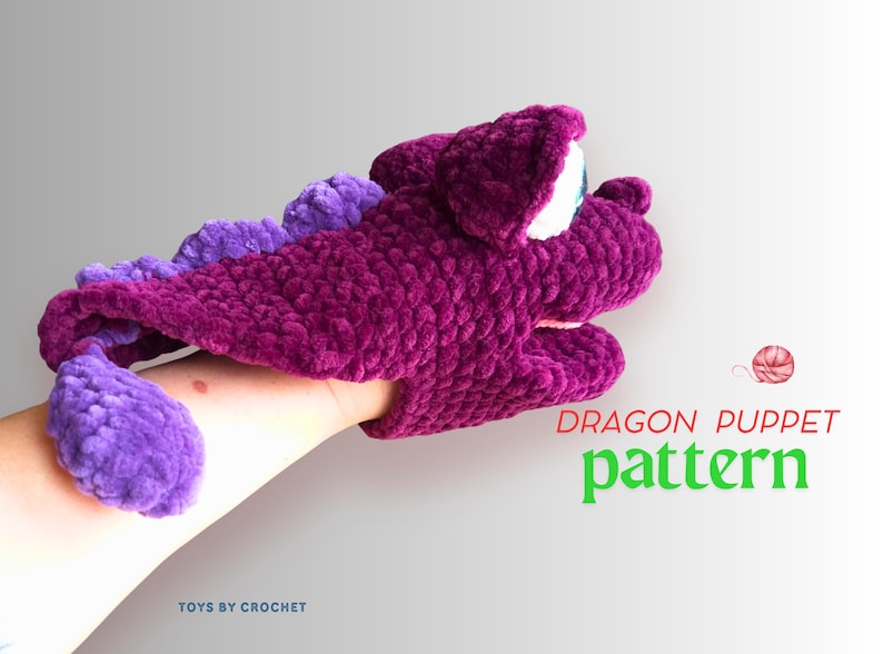 Dragon Hand Puppet Crochet Pattern PDF – Plush Amigurumi Toy for Kids ...