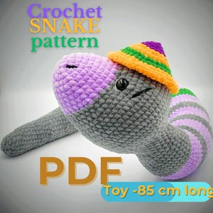 Snake Crochet Pattern Pdf Plush Toy for Kids Amigurumi Snake Pattern No ...