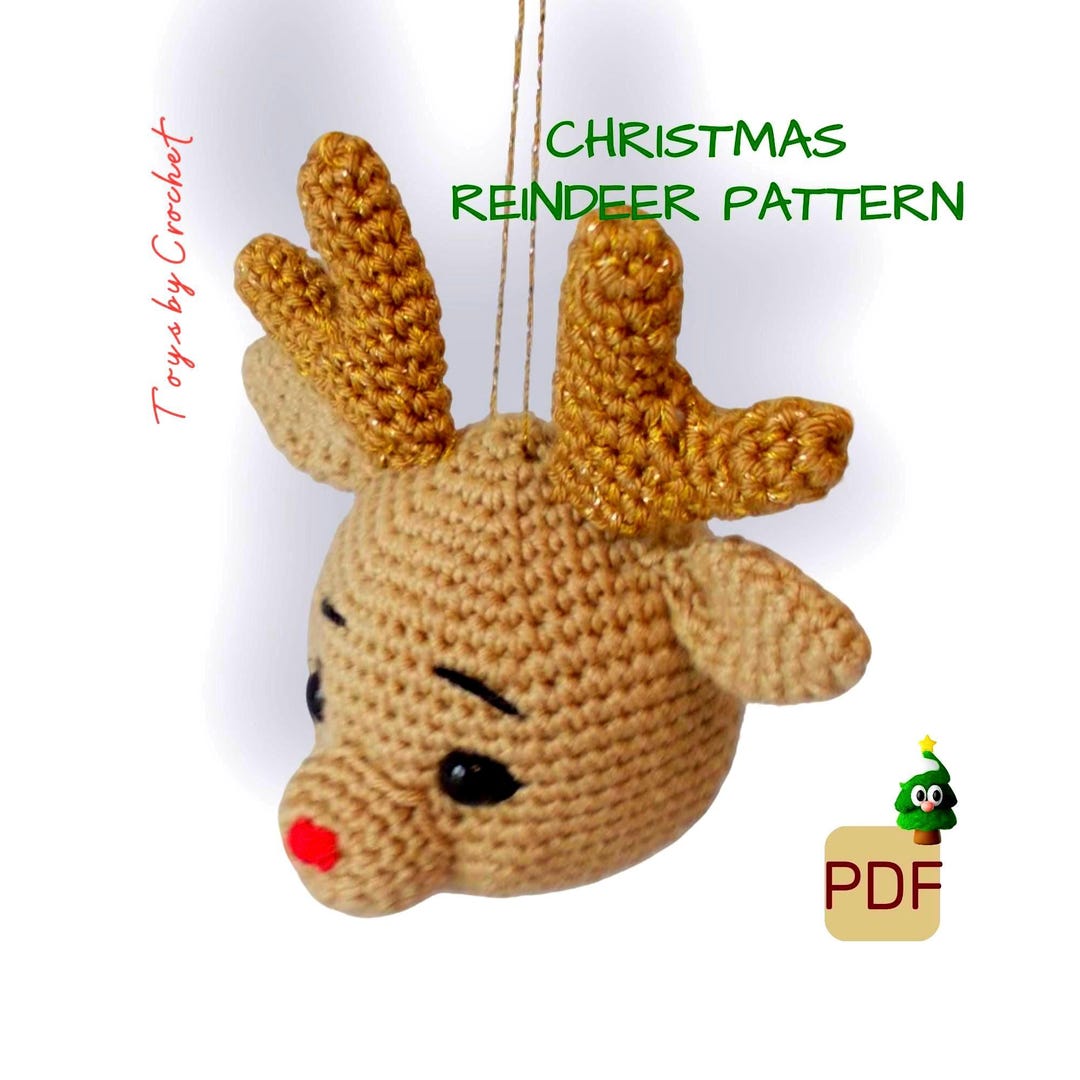 Christmas Crochet REINDEER Pattern Pdf/christmas Reindeer Decor Pattern ...