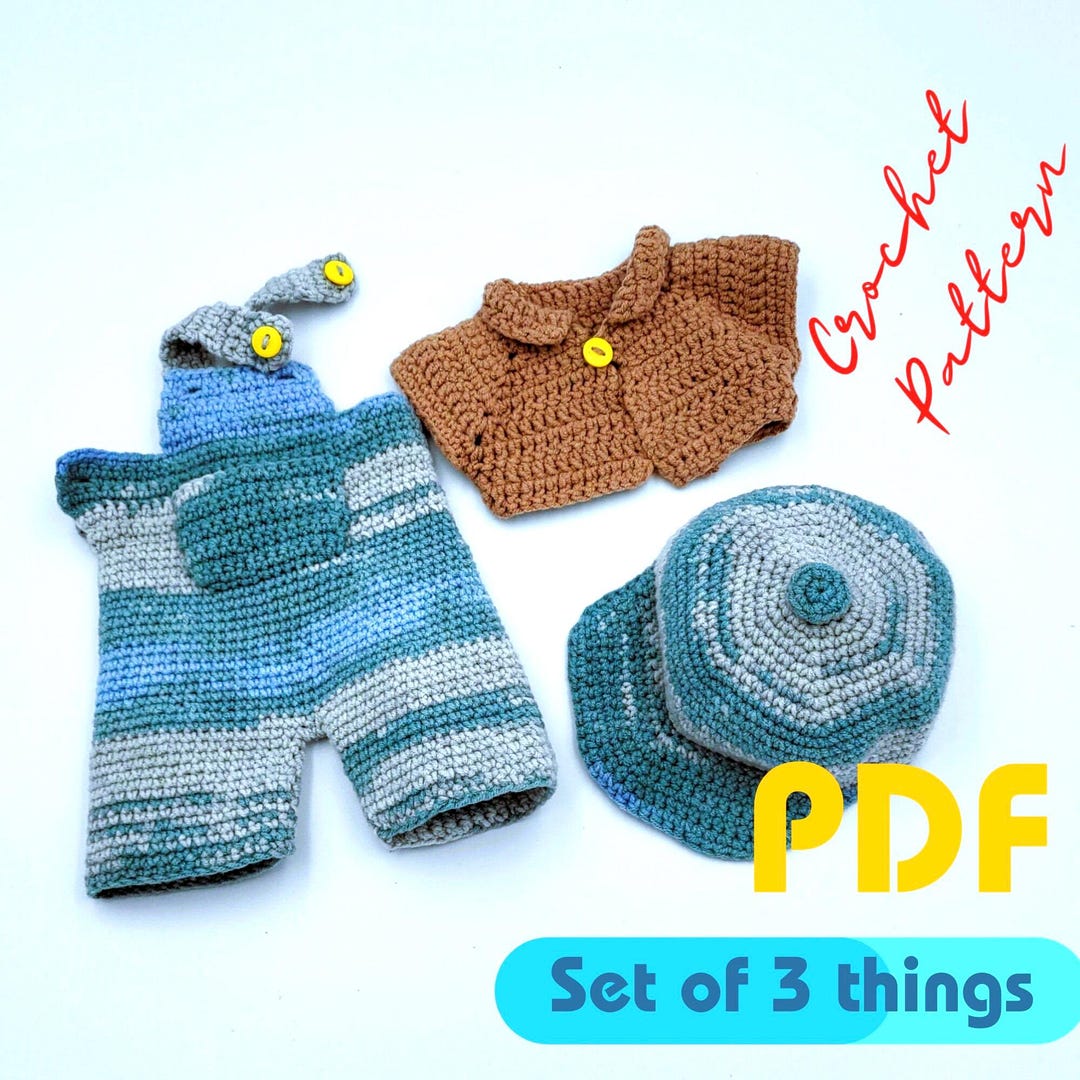 Ręcznie Robiony Na Szydełku Strój Dla Chłopca Wzór PDF Koszula, Spodnie ...