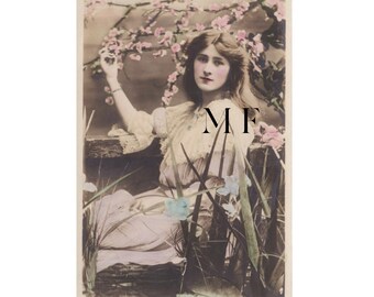 The Misses Zena & Phyllis Dare, Edwardian Actress Antique Vintage Tinted Postcard Posted 1909 ...