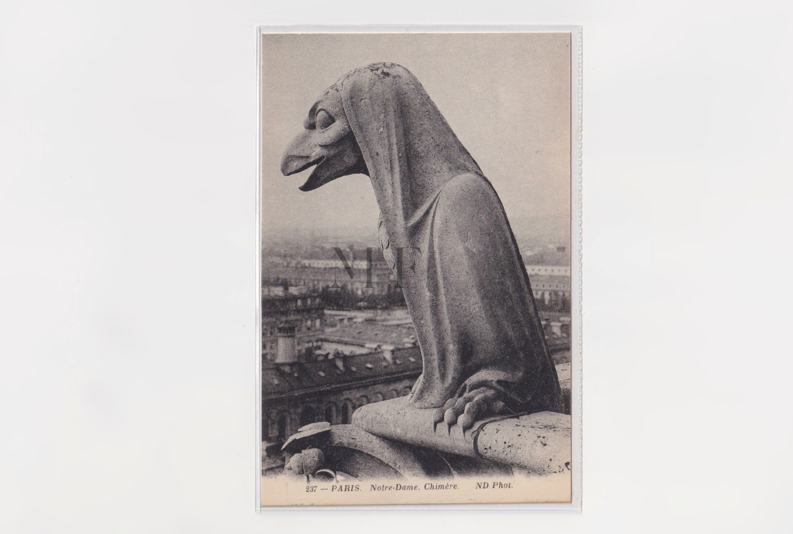 Wall Décor Chimera Vintage postcard Paris Notre Dame de Paris Gargoyle ...