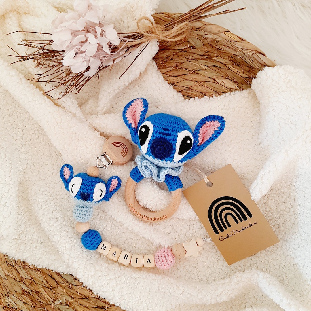 Baby Stitch Set, Newborn Gift, Stitch Pacifier, Stitch Rattle, Baby ...