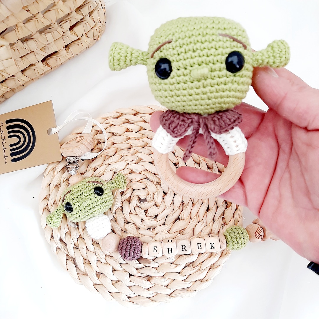 Ensemble Baby Shrek, Cadeau nouveau-né, Sucette Shrek, Hochet Shrek ...