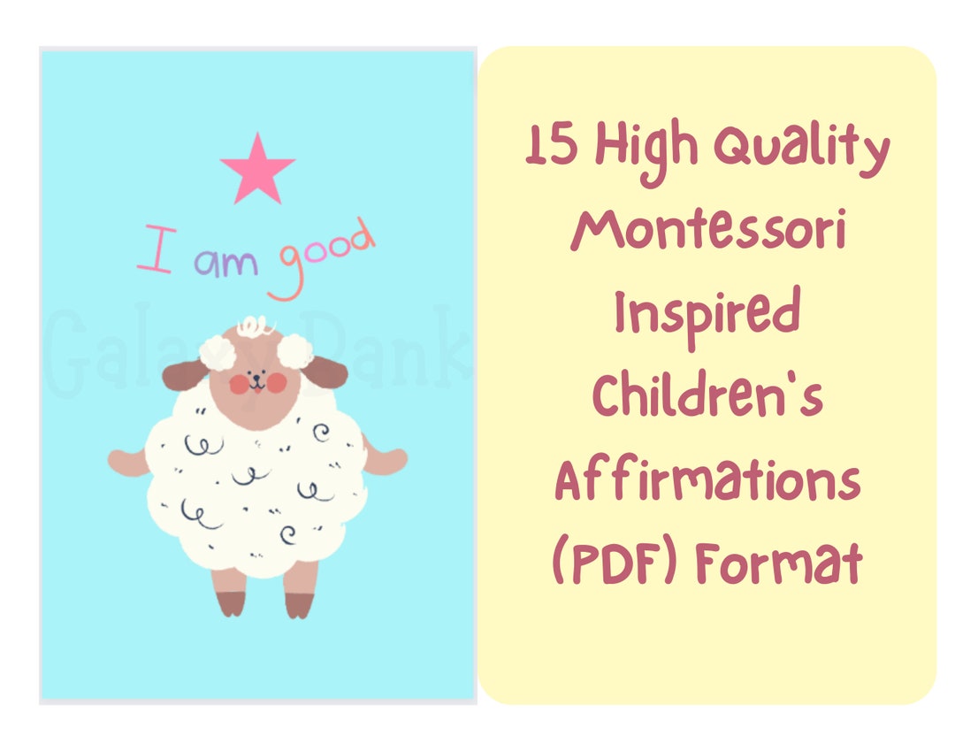 15 Cute Montessori Inspired Children's Affirmation Poster Art Files ...