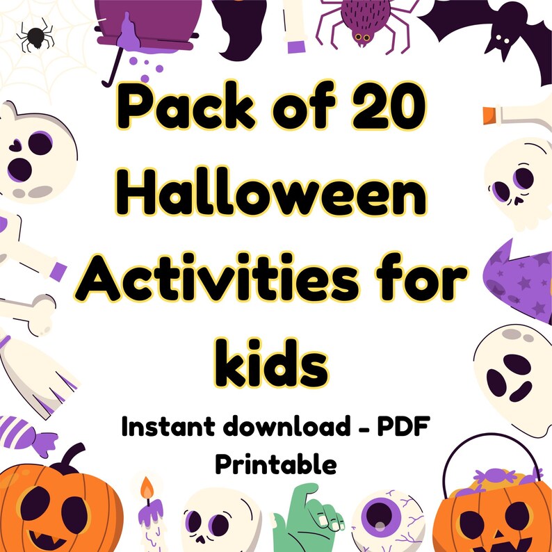 20 Halloween Themed Children's Activity Pack, Games, Learning Activity ...