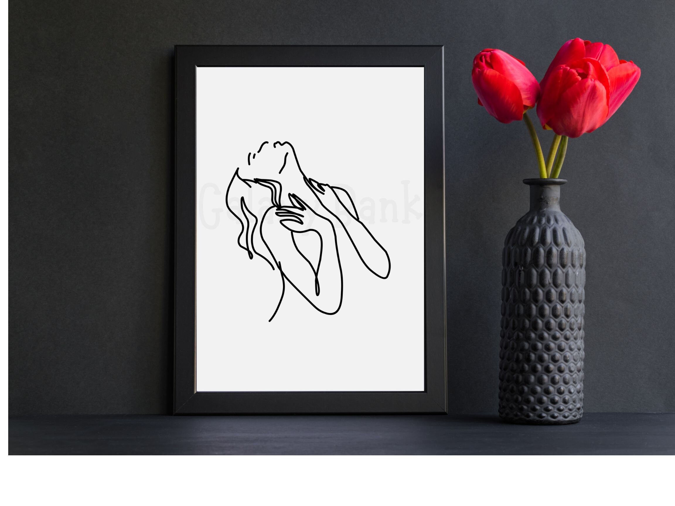 Set of 5 Expressive Sensual Line Art Prints, Downloadable Files, Unique ...