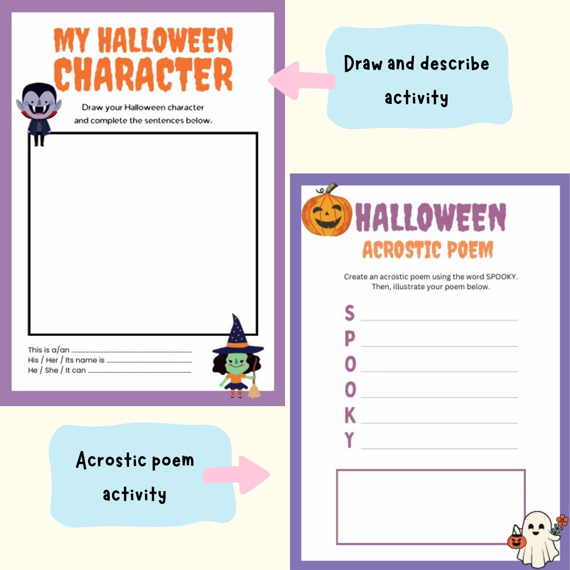Halloween Activity Pack, Games, Coloring, Writing (PDF Download) - Etsy