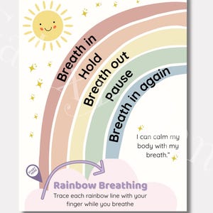 Boho Rainbow Breathing Exercise Poster for Kids (digital Download) - Etsy