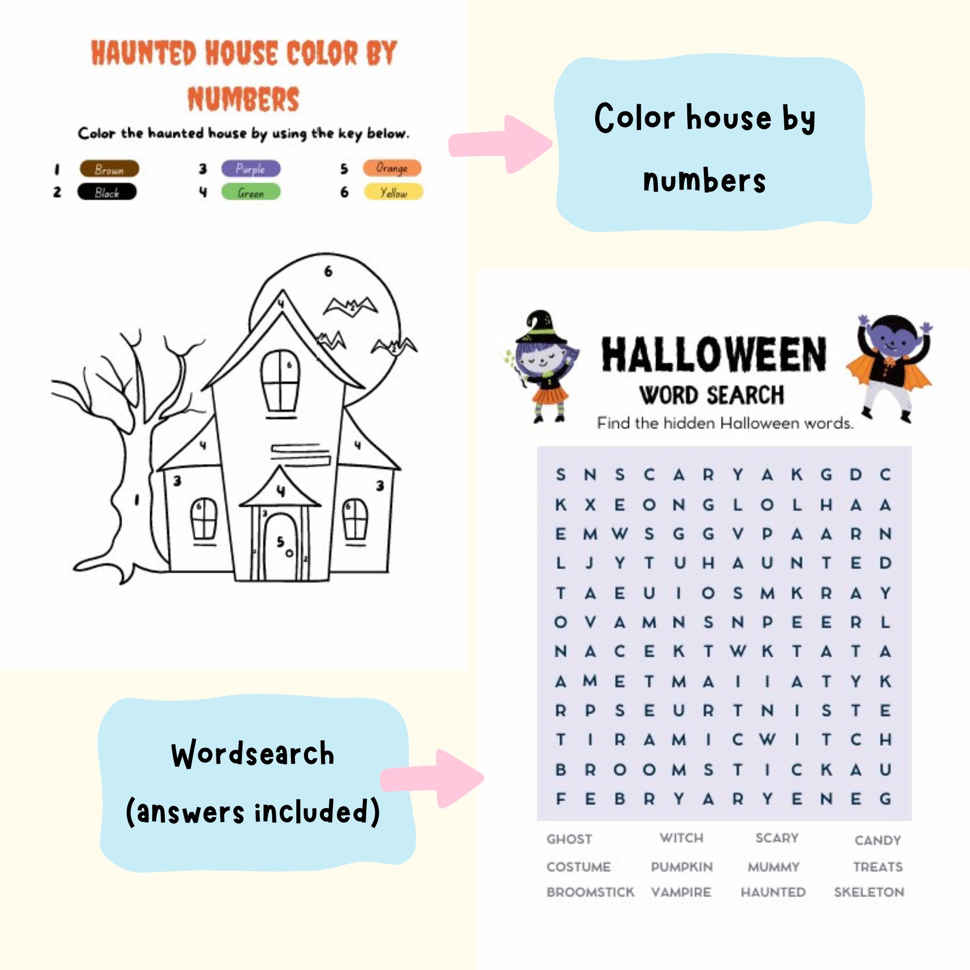 20 Halloween Themed Children's Activity Pack, Games, Learning Activity ...