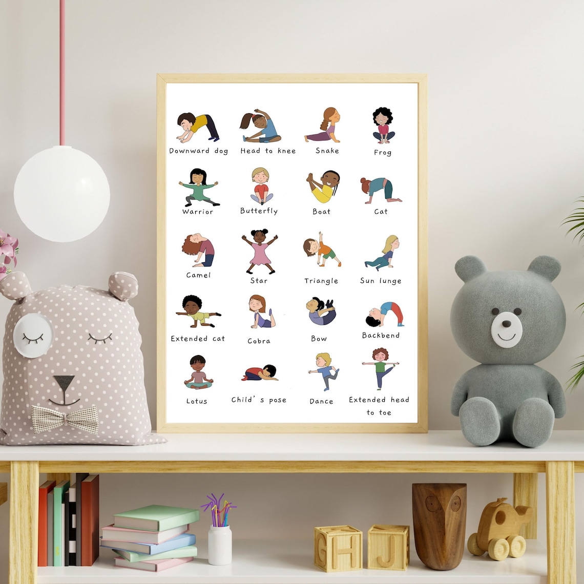 Kids Yoga Poses Print, Playroom Wall Art (digital Download) - Etsy